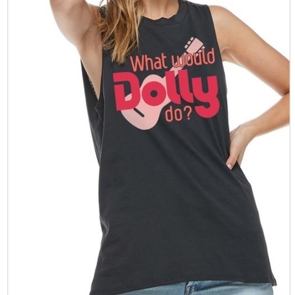 Zutter | Tops | Zutter What Would Dolly Do Graphic Tank Top Black ...